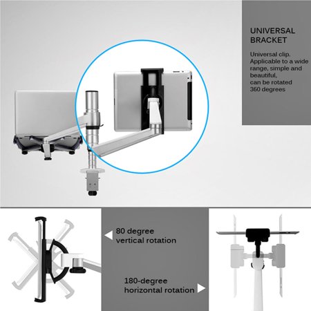 Laptop Stand Aluminum Height Adjustable Universal Rotation arm rack Arm ...
