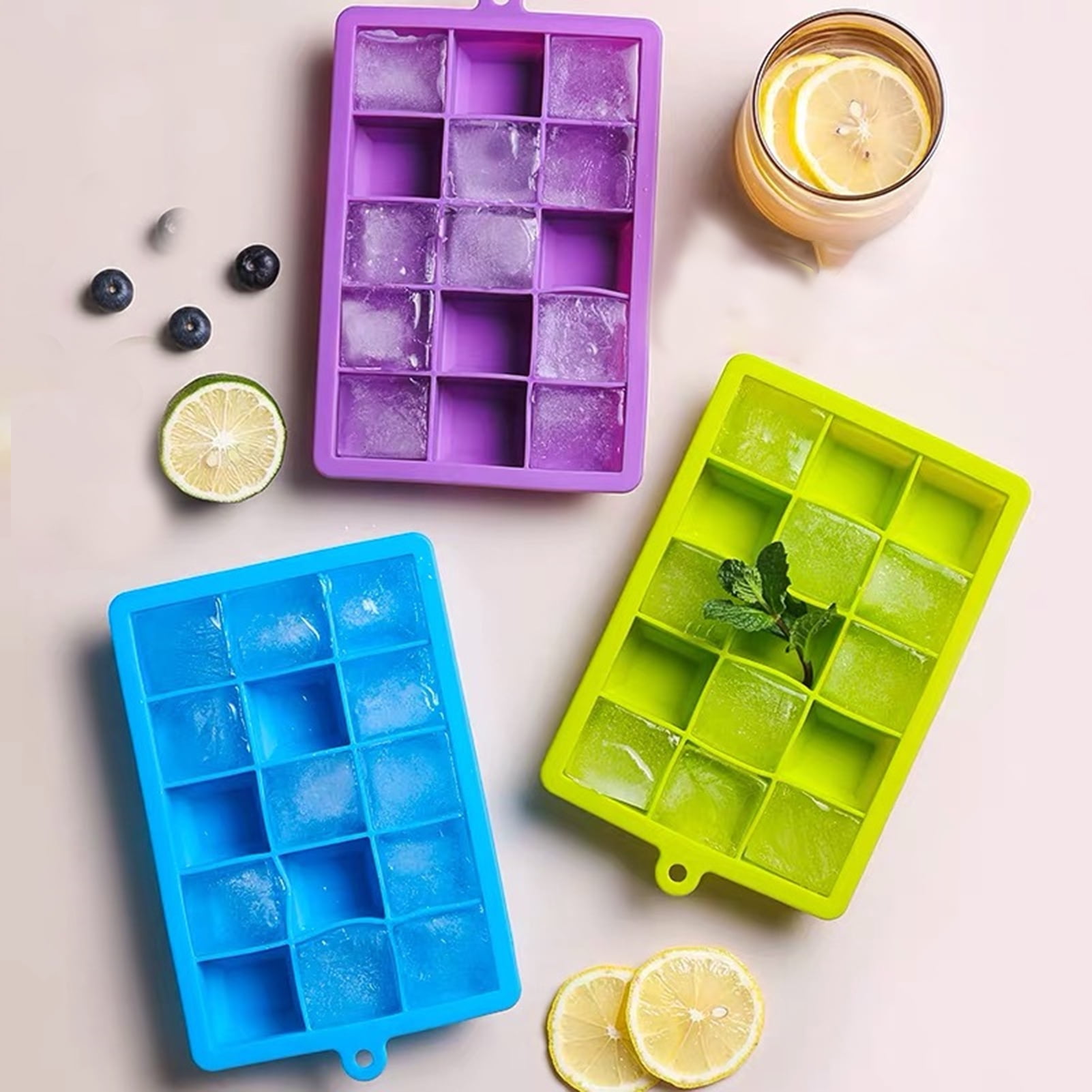 Hariumiu Kitchen Silicone Ice Tray Mold - 15-cavity Food Grade ...