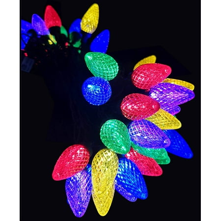 C9 Christmas Lights, 50 LED Strawberry String Lights, 35ft Blue C9 ...