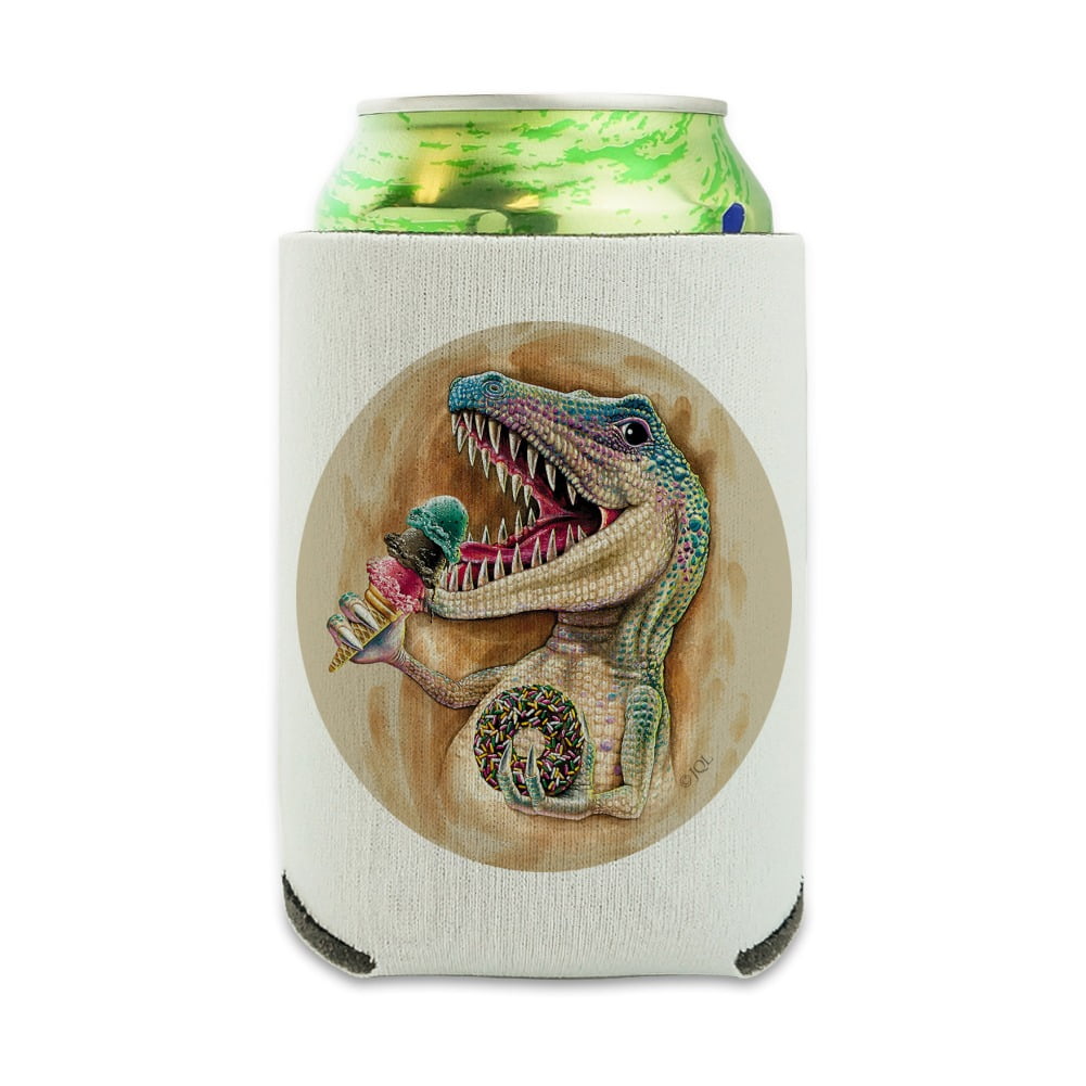 T-Rex Dinosaur Donut Ice Cream Funny Jurassic Junkie Can Cooler - Drink ...