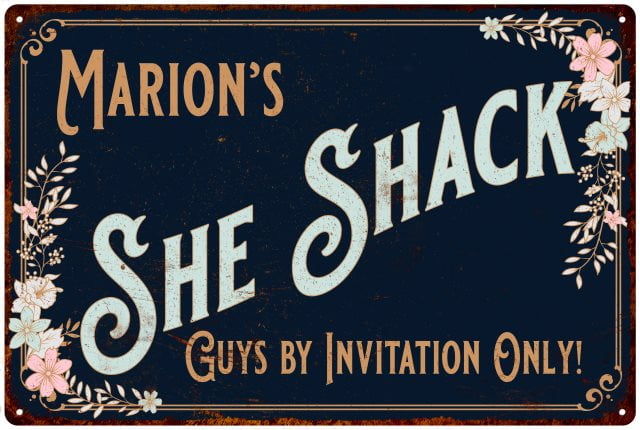 Marion's SHE SHACK Sign Metal Shed Tin Metal Wall Decor 8 x 12 Matte ...