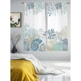 Blue Ocean Conch Starfish Shell Sheer Curtains 2 Panels Set Coastal ...