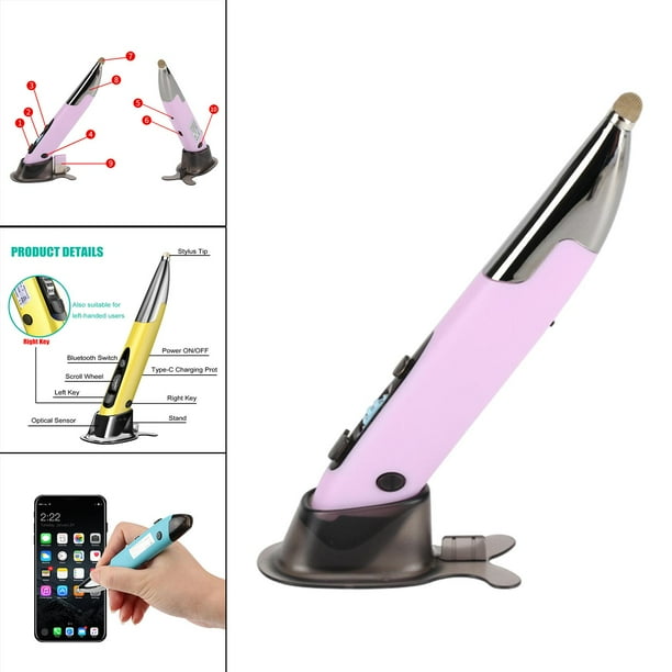 Adjustable Handwriting Mouse Pen Office Pocket Rechargeable RGB Backlit ...