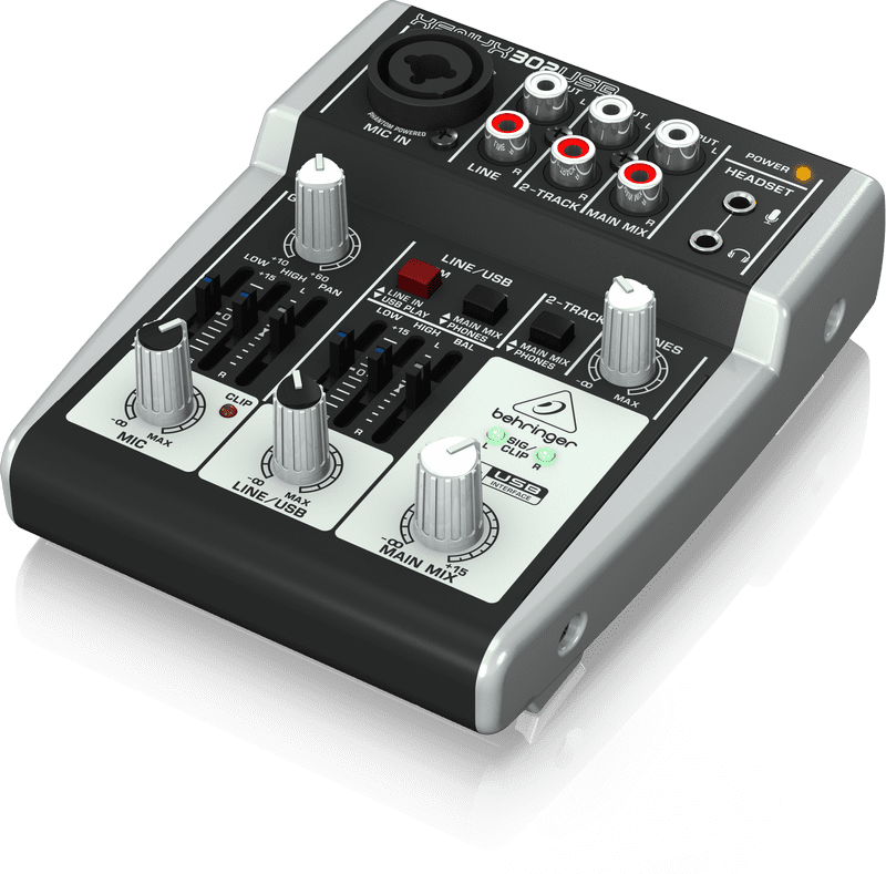 Behringer 302USB Premium 5-Input Mixer w/ Xenyx Mic Preamp & USB/Audio ...