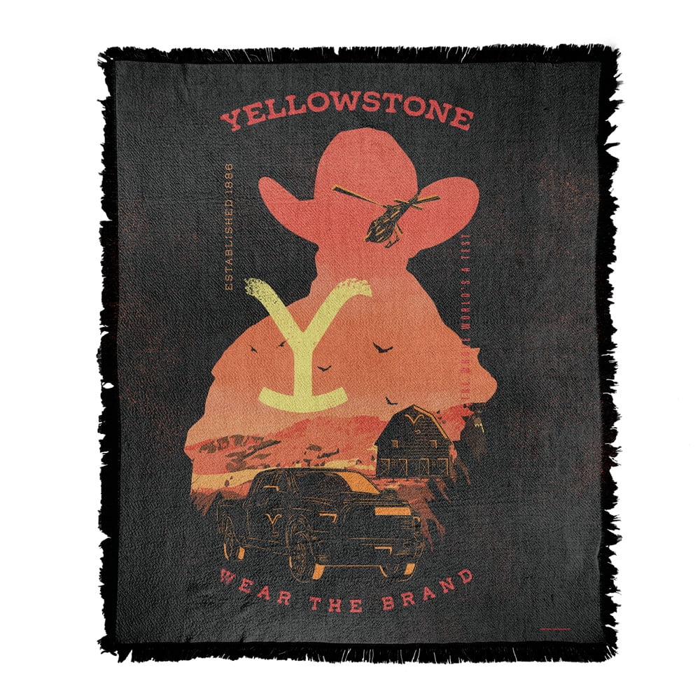 Yellowstone Blanket, 50x60 Yellowstone Wear The Brand Woven Tapestry ...