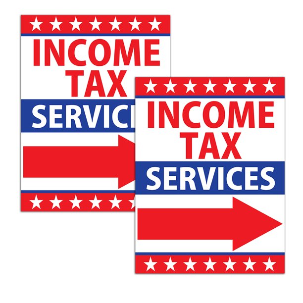 Large 18x24-inches Income Tax Return Services Directional Arrow Yard ...