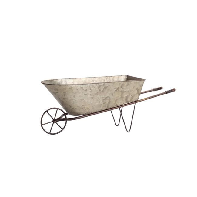 Melrose International 70010 20.5 x 7.5 in. Metal Wheelbarrow, Grey ...