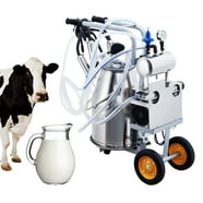 EQCOTWEA Electric Cow Goat Piston Milking Machine Bucket Milker with ...