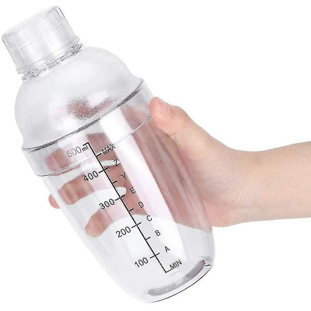 Cocktail Shaker, Plastic Transparent Beverage Shaker Removable Teapot ...