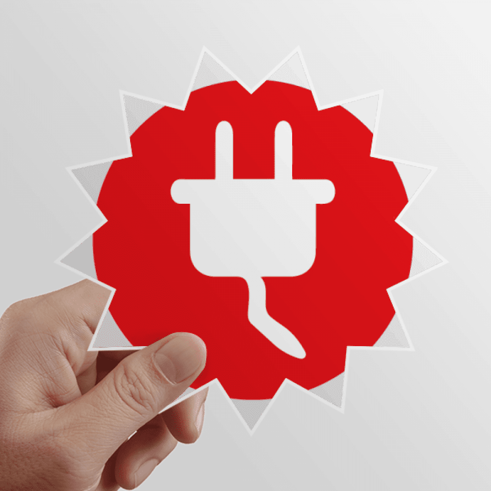 Red Plug Cable Charging Cable Pattern Sun Vinyl Sticker Luggage ...