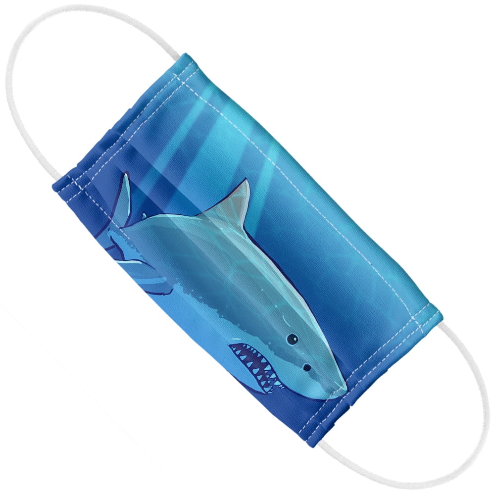 Great White Shark Realistic 1-Ply Reusable Face Mask Covering, Unisex ...