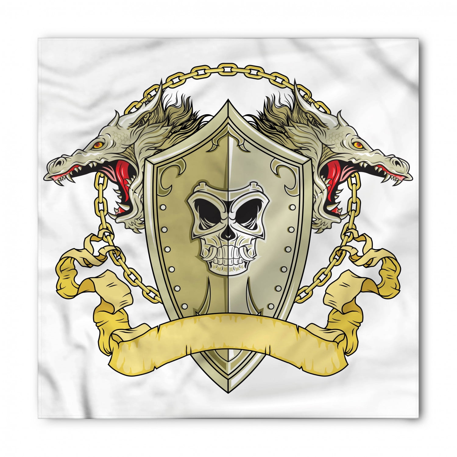 Dragon Bandana, Shield Dragon Medieval, Unisex Head and Neck Tie, by ...