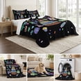 King Quilt Bedding Set Happy Birthday Colorful Line Cake Present Box ...
