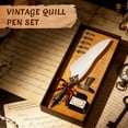 Antique Quill Pen With Inks And 5 Interchangeable Nibs For Handwriting ...