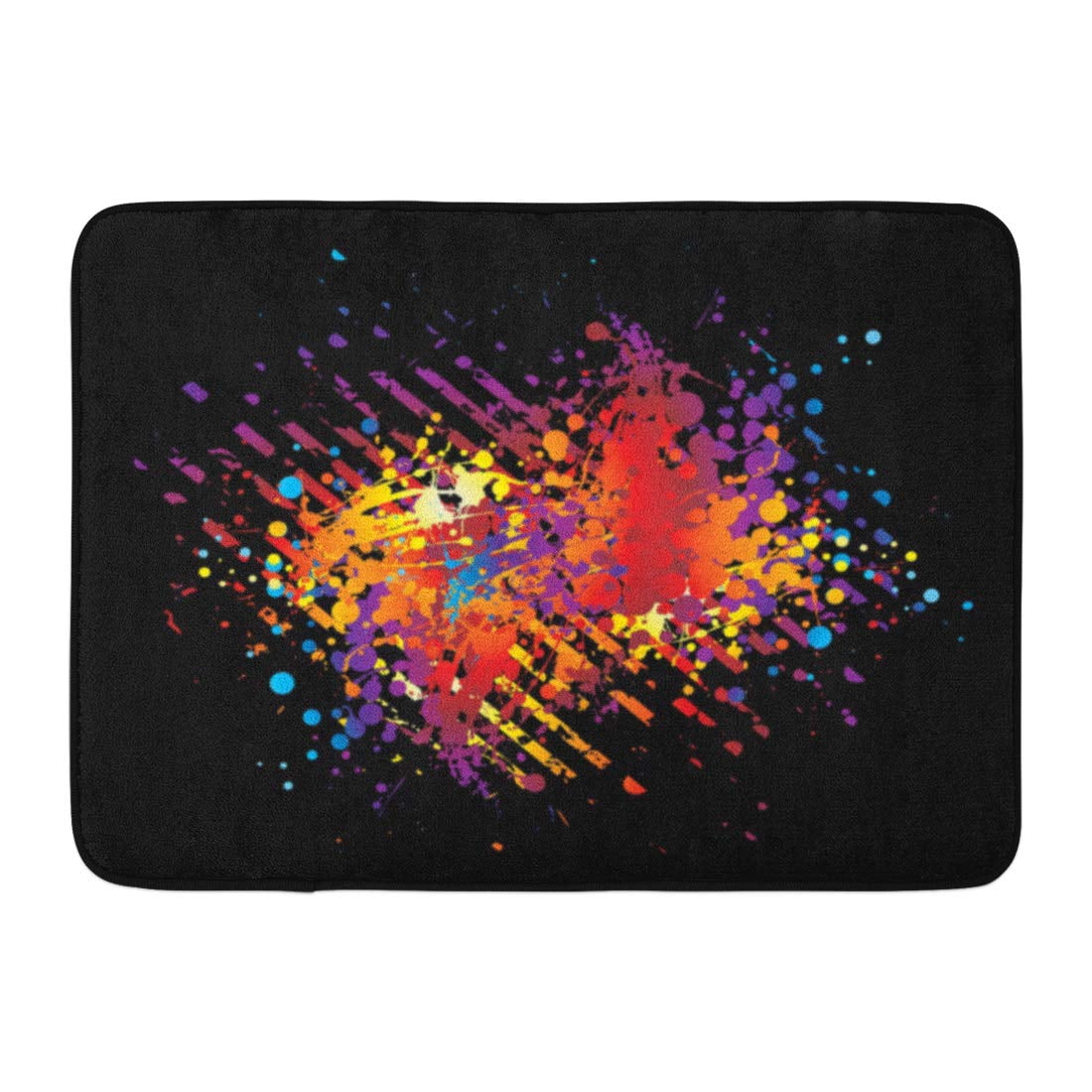 GODPOK Colorful Bright Black Splat Brightly Colored Rainbow Abstract ...
