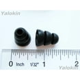 STARLIGHT- New 6 Large Black Triple Flange Eartips Buds Set For Audio ...