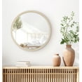 Kate and Laurel Travis Mid-Century Round Wall Mirror Brown Sand ...