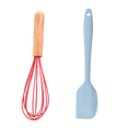 2 Piece Mini Kitchen Utensil Set- Silicone Kitchen Tools with wood ...