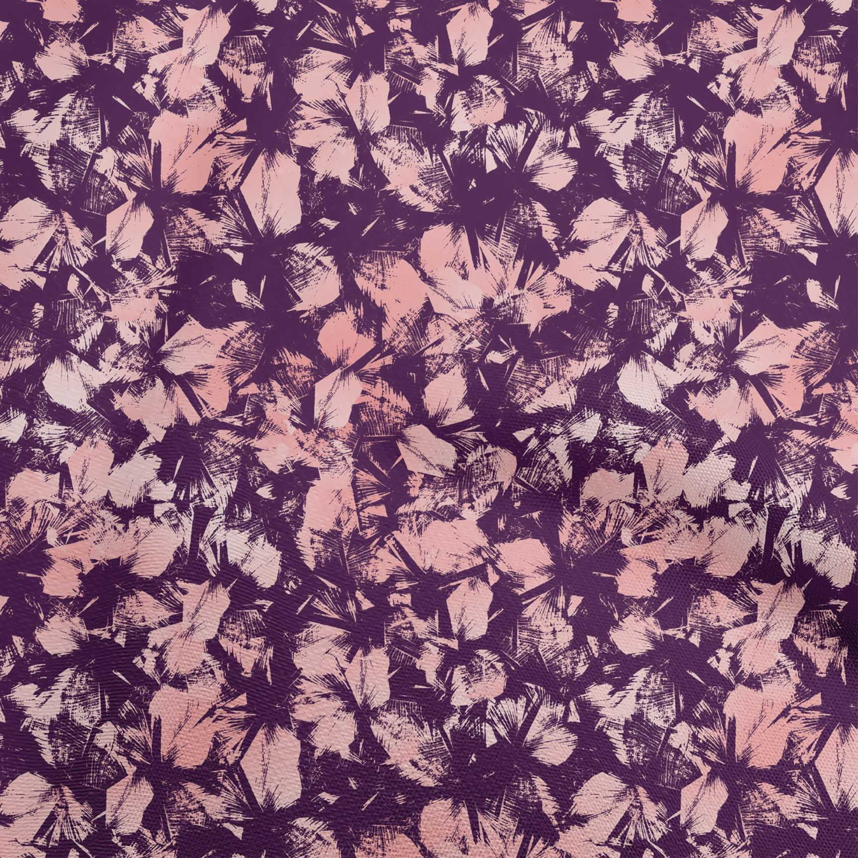 oneOone Viscose Chiffon Violet Fabric Abstract Dress Material Fabric ...