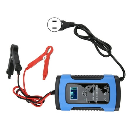 Motorcycles Battery Charger, Car Battery Maintainer LCD Display Digital ...