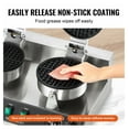 Commercial Waffle Maker, Dual Head Waffle Iron 2460W Non-Stick - Round ...