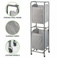 mDesign Vertical Portable Laundry Hamper Basket - Metal Frame - Black ...