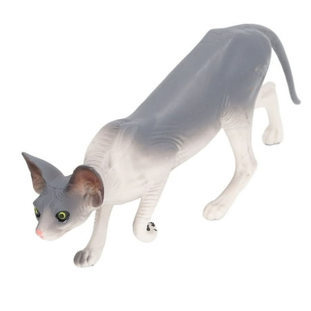 Cat Figurines, Plastic Small Hairless Cat Model For Home Decoration For ...