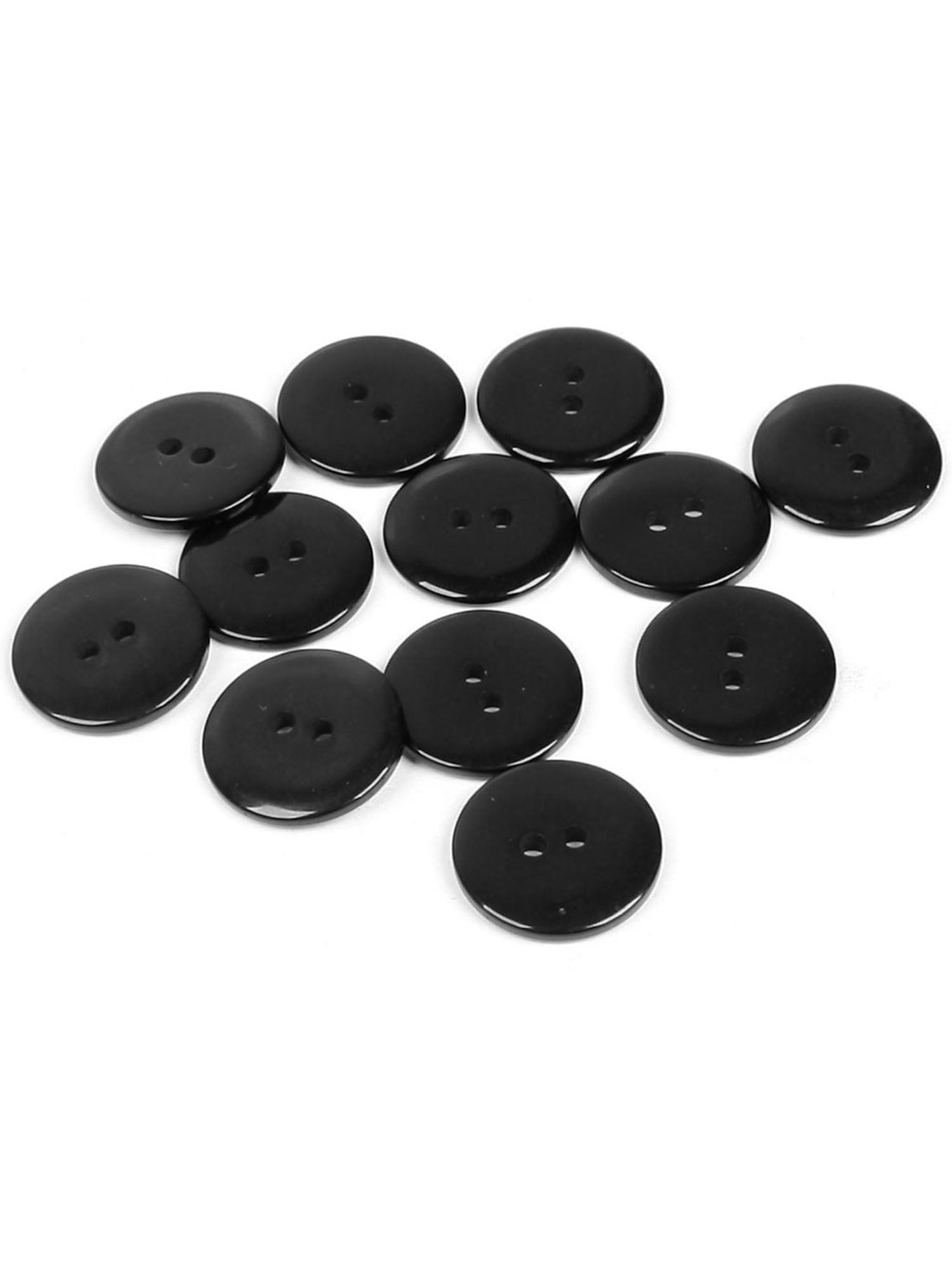 Allegra K Unisex Rounded Plastic 2 Holes Sewing Clothing Buttons Black ...