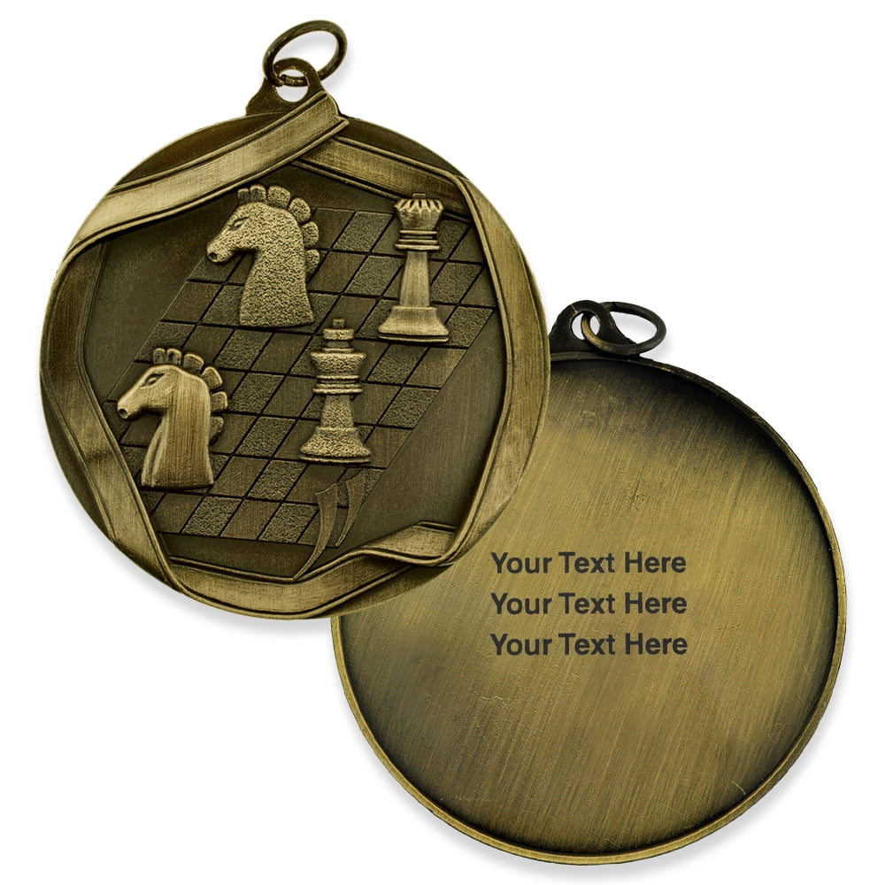 1st Place Gold Chess Award Medal Personalized Engravable Custom ...