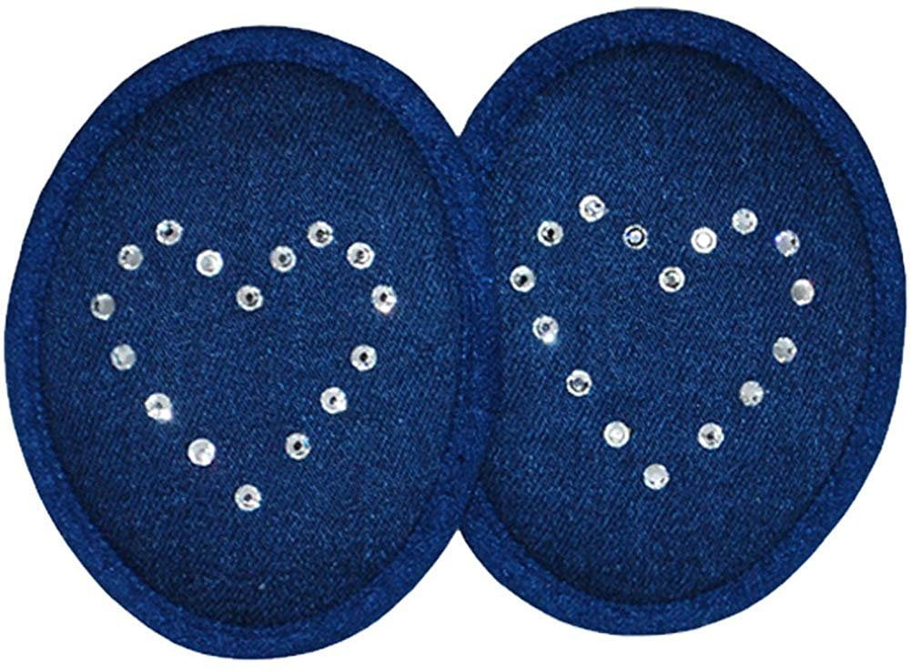Ear Mitts Bandless Ear Muffs, Denim With Austria precision-cut crystal ...