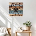 Blue Brown Texas Star Wooden Wall Clock Silent Non Ticking, Retro ...