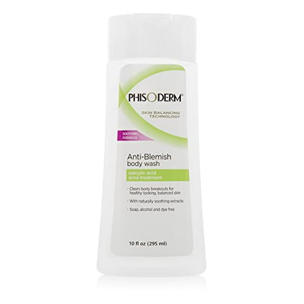 pHisoderm Anti-Blemish Body Wash for Acne, 10 fl oz Bottle - Walmart.com