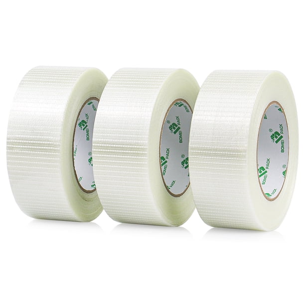 BOMEI PACK 3Pack Clear Bi-Directional Reinforced Filament Strapping ...