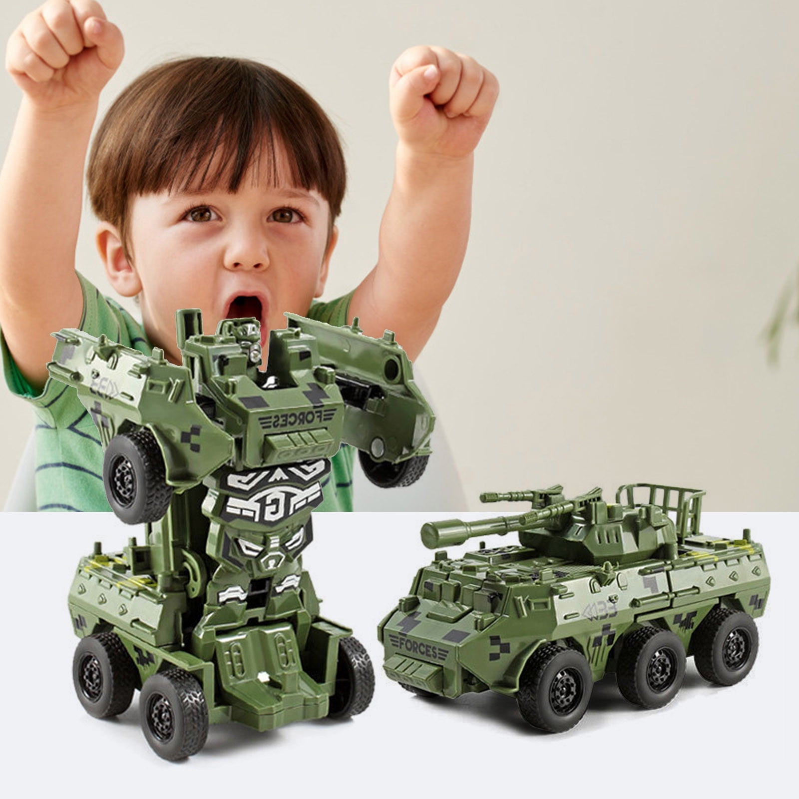 Dengmore Transforming Armored Car Toys Impact Deformation Military ...