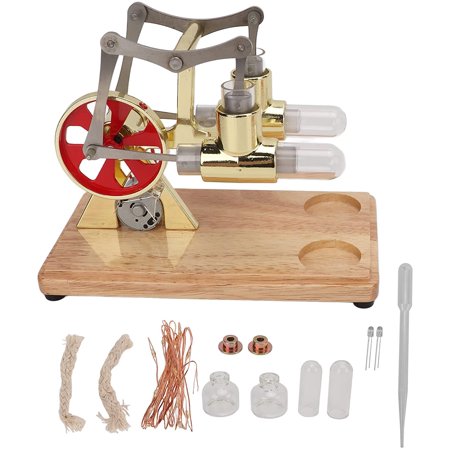 Educational Stirling Engine Toy, Scientific Physical Model Golden Two ...