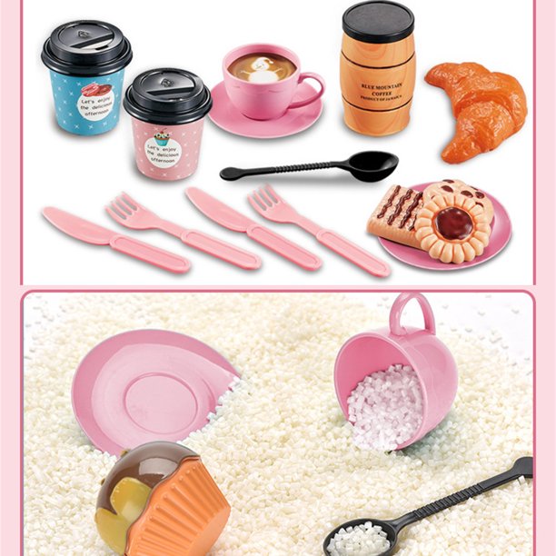 Pretend Play Toys Set Small Afternoon Ice Desserts Cake Plates Dishes ...