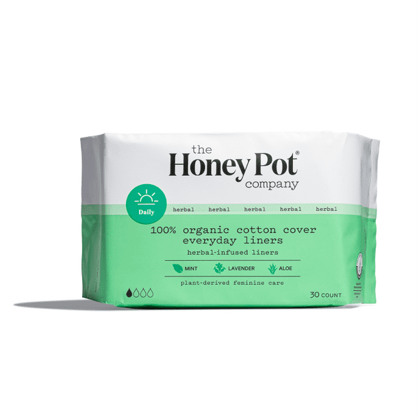 The Honey Pot Company, Herbal Pantiliners, Organic Cotton Cover, 30 ct ...
