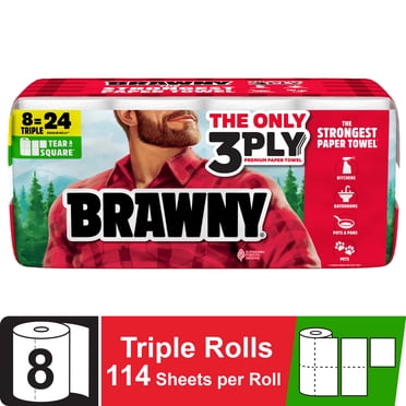 MMZP Flex Paper Towels, 8 Triple Rolls = 24 Regular Rolls, Tear-A ...