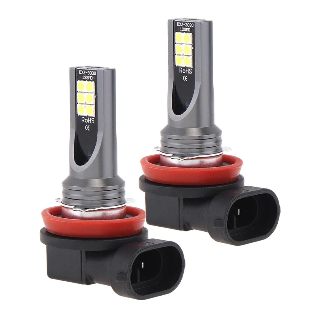 Miulika Car Led H11 H8 3030 Headlight Bulb Conversion Kit 6500k 1200lm Super Bright 81x14mm
