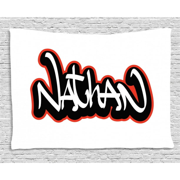 Nathan Tapestry, Artistic Boys Name Graffito Wall Writing Design for ...
