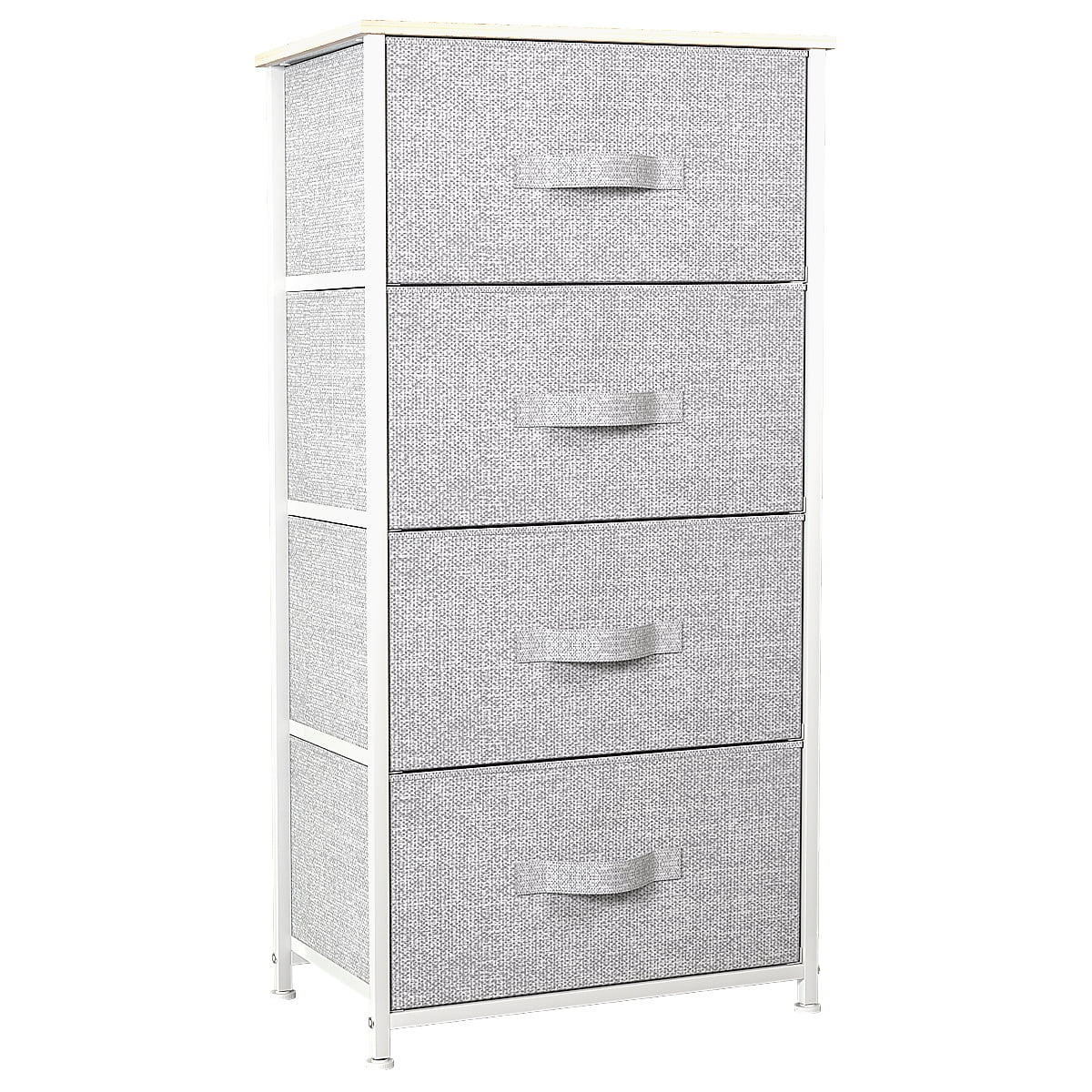 DWVO 4 Drawer Dresser Storage Unit Shelf Organizer Bins Chest Fabric ...