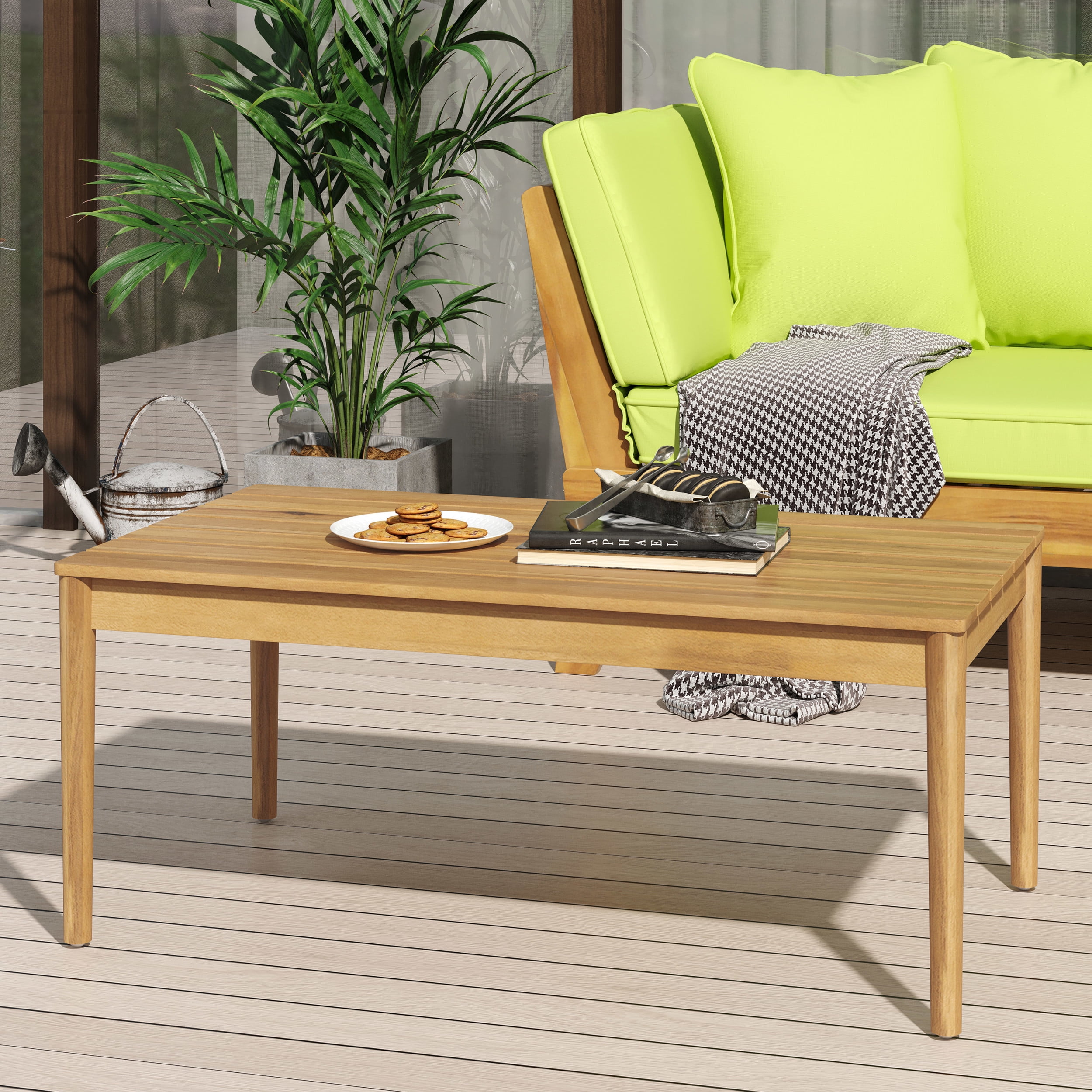 Remuda Acacia Wood Outdoor Coffee Table, Teak - Walmart.com