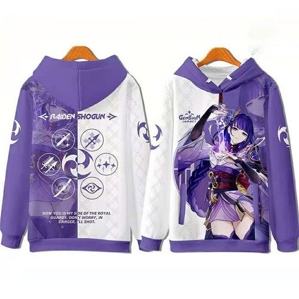 Anime Game Genshin Impact Raiden Shogun 3D Hoodies Men Women Sweatshirt ...
