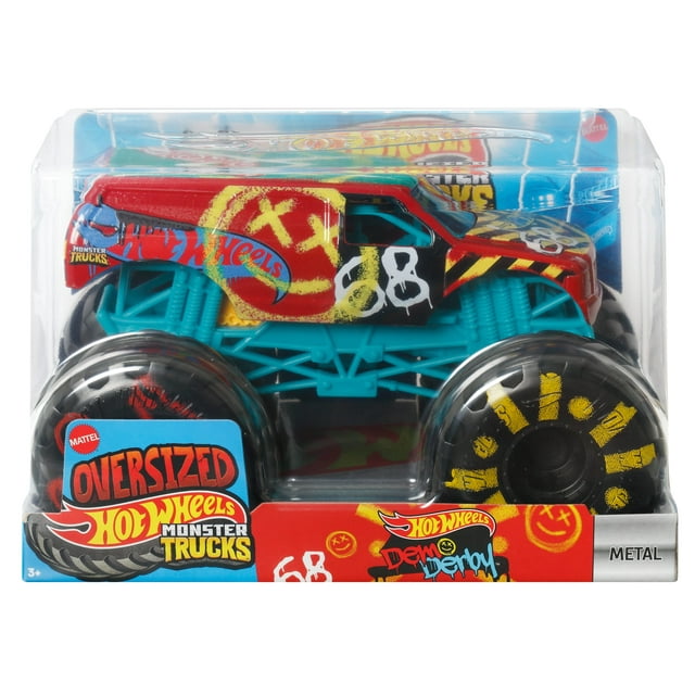 Hot Wheels Monster Trucks, Oversized Monster Truck in 1:24 Scale, Demo ...