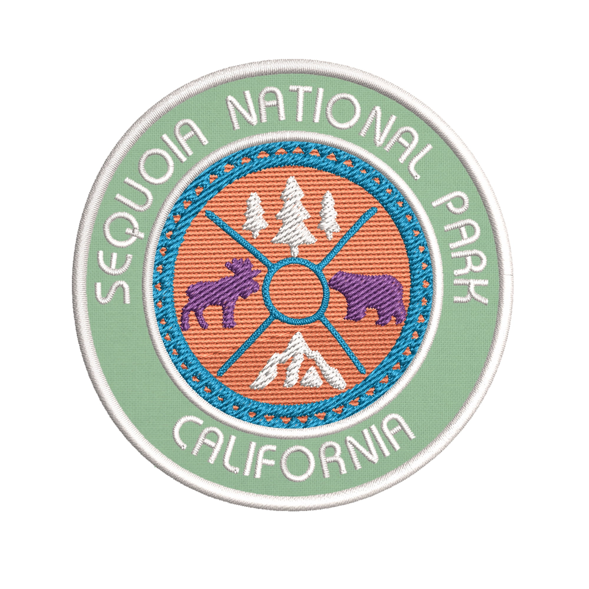 Sequoia National Park, California Moose and Bear Embroidered DIY Iron ...