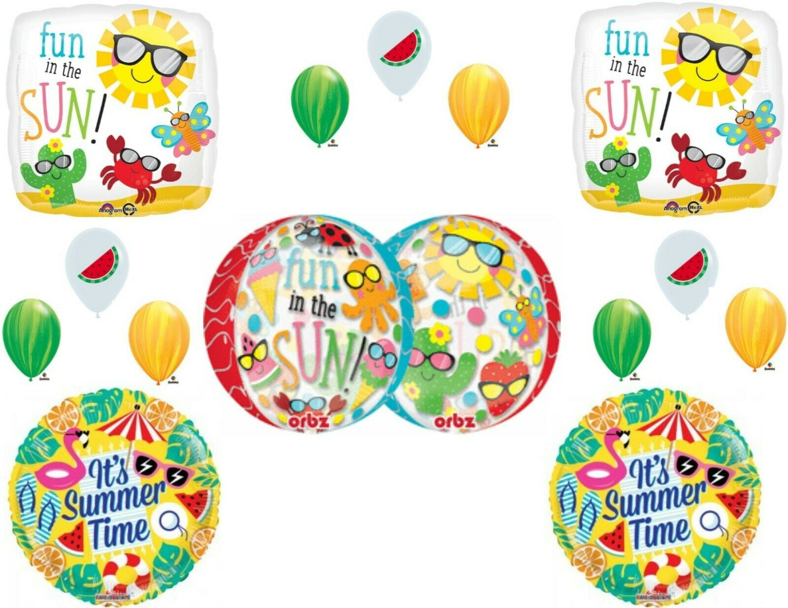 Fun In The Sun Summer Time Birthday party balloons Decoration Supplies ...