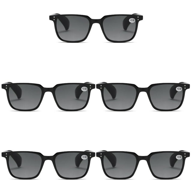 5 Pairs Mens Womens Unisex Reading Sunglasses Magnified Full Tinted Lens Sun Readers 150