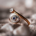 Auory Evil Eye Ring for Women - Sterling Silver Moissanite Bypass Evil ...