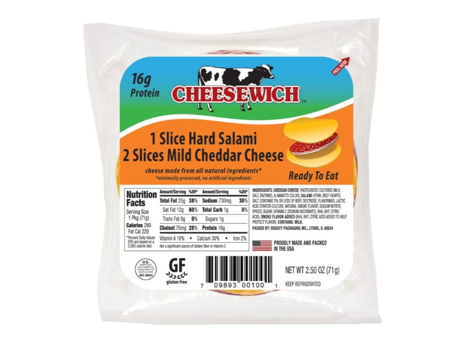 Cheesewich Cheddar And Salami 2.5oz 16count (PACK OF 4) - Walmart.com