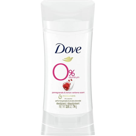 Dove 0% Aluminum Deodorant for Smooth Underarms Pomegranate and Lemon ...